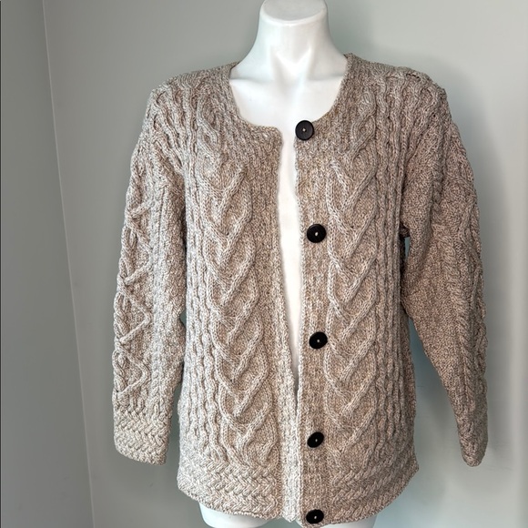 Aran Crafts | Sweaters | Aran Wool Cable Knit Cardigan Xl Made In ...